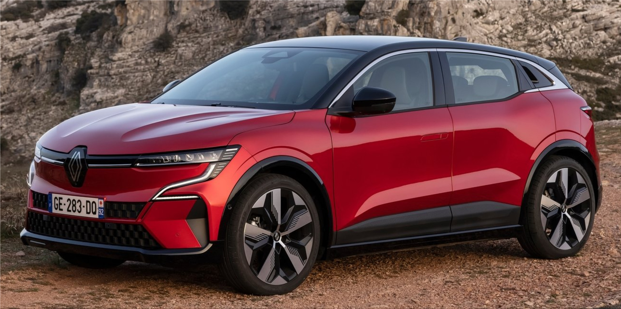 The new Renault Megane E TECH Electric with a small powerful and high performing electric engine Car Division