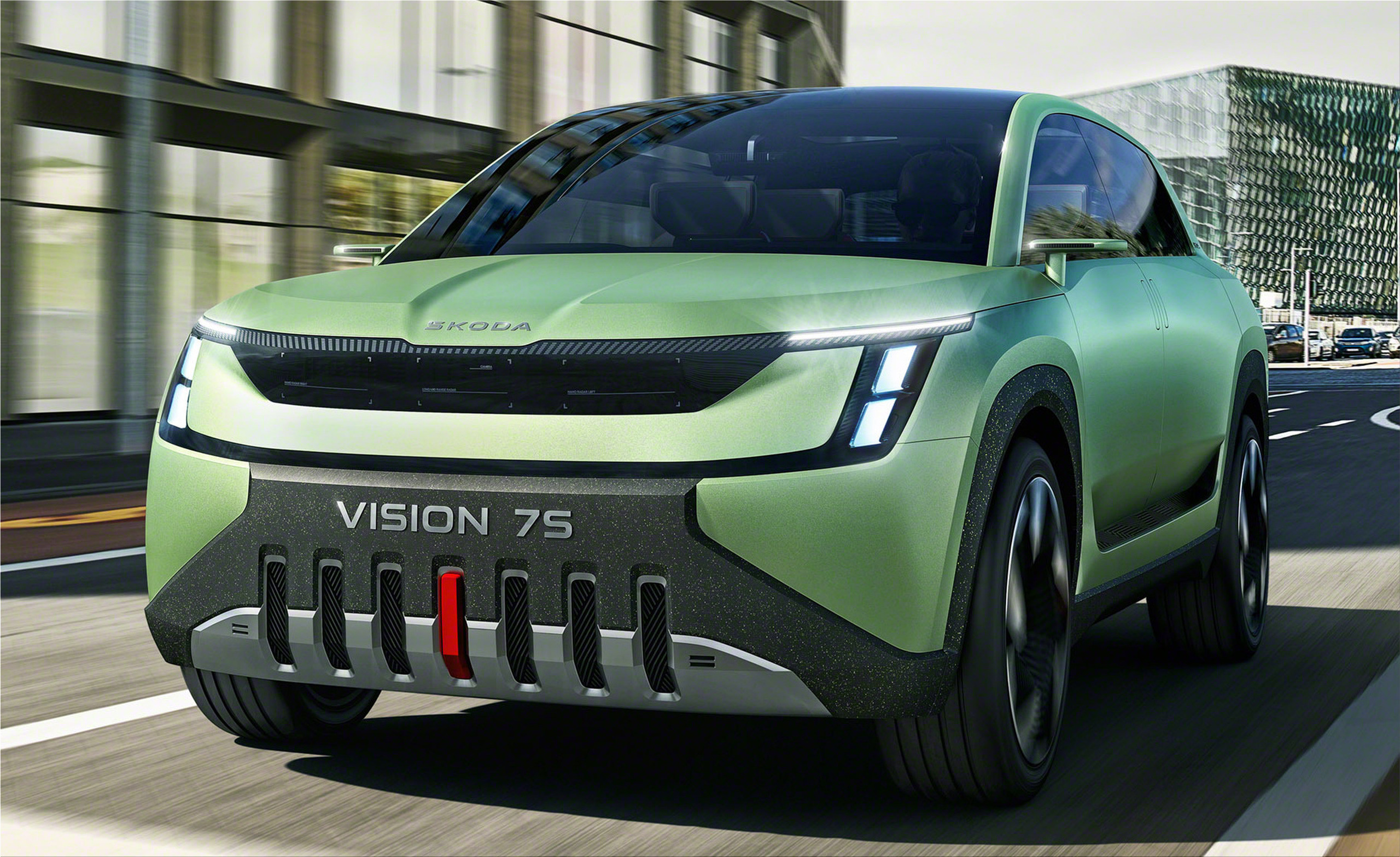 The Skoda VISION 7S concept presents a wholly new electrified vehicle ...