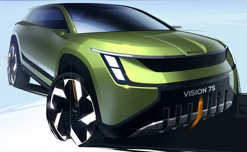 The Skoda VISION 7S concept presents a wholly new electrified vehicle ...